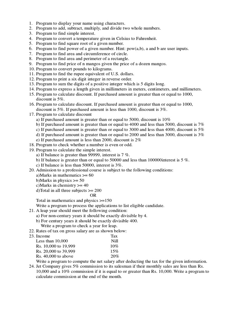 List of Practicals All | PDF | Matrix (Mathematics) | Interest