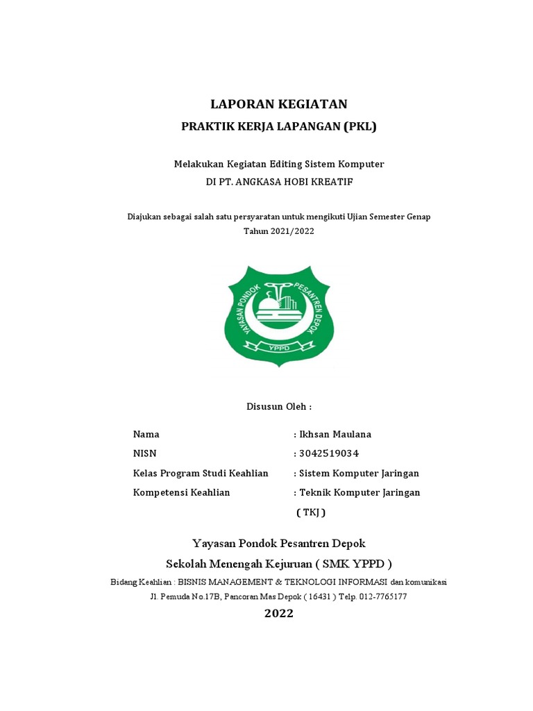 Laporan PKL SMK YPPD Depok 2022 | PDF
