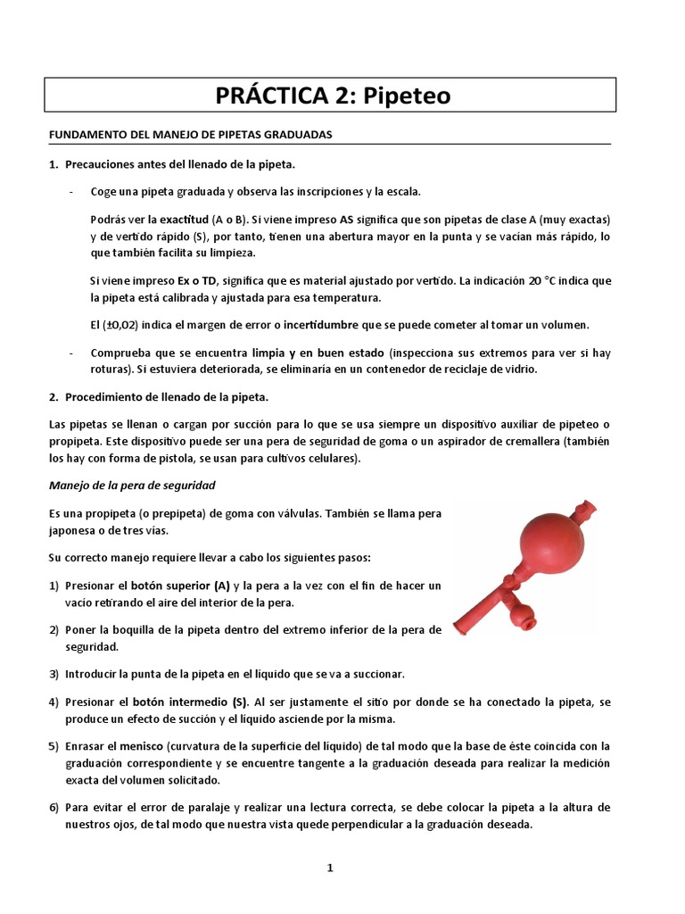 Práctica 2 Pipeteo | PDF | Aspiradora