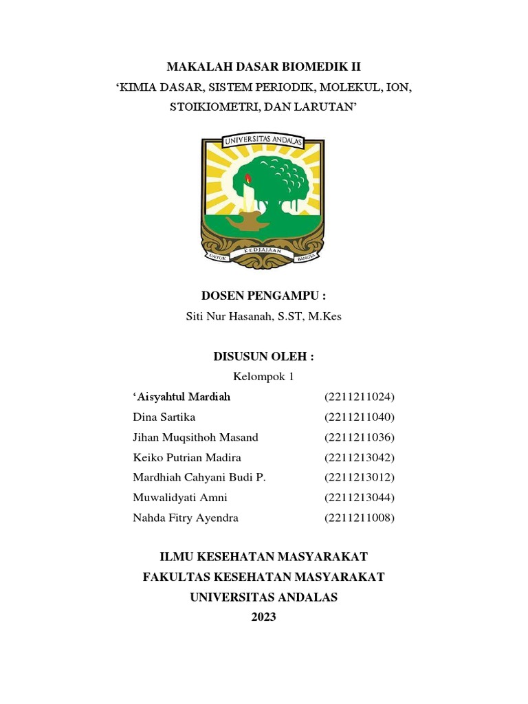 Makalah Kel 1 Dasar Biomedik Ii | PDF | Sains & Matematika | Kesehatan ...