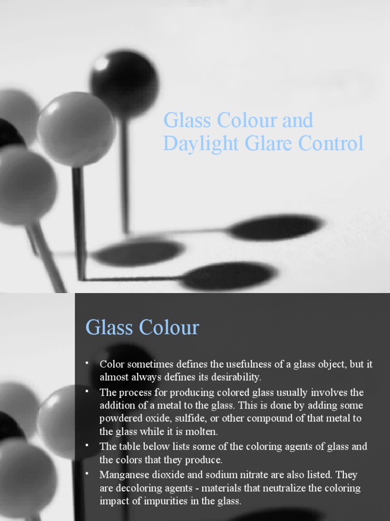 Glass Colour and Daylight Glare Control | PDF | Glasses | Oxide
