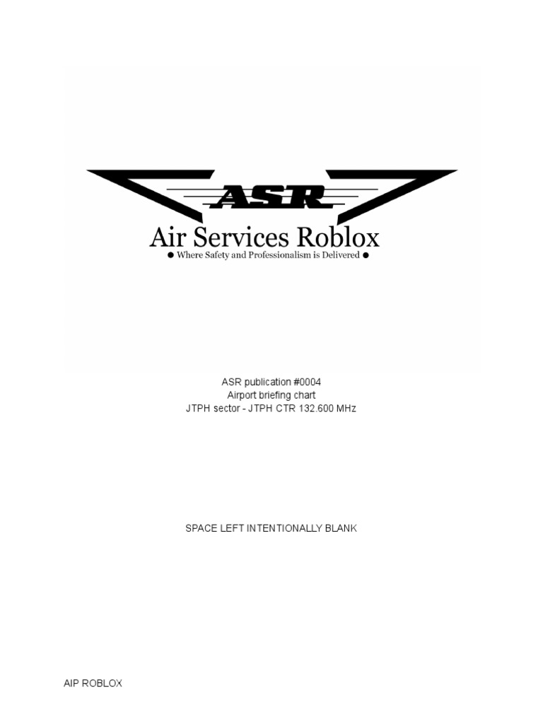 Roblox Flightline Airport Briefing Chart | PDF
