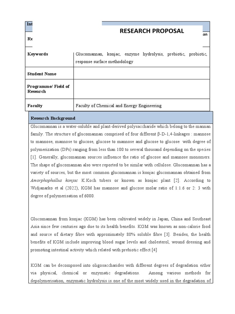Proposal Project f4 Draf | PDF | Enzyme | Glucose