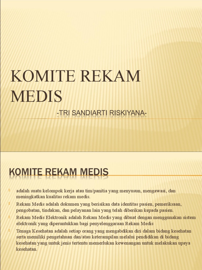 Presentase Komite Rekam Medis | PDF | Sains & Matematika
