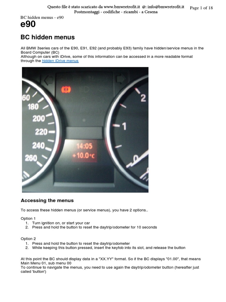 BC Hidden Menus E90 | PDF | Vehicles | Motor Vehicle