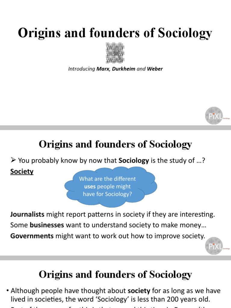 Origins and Founders of Sociology | PDF | Sociology | Karl Marx