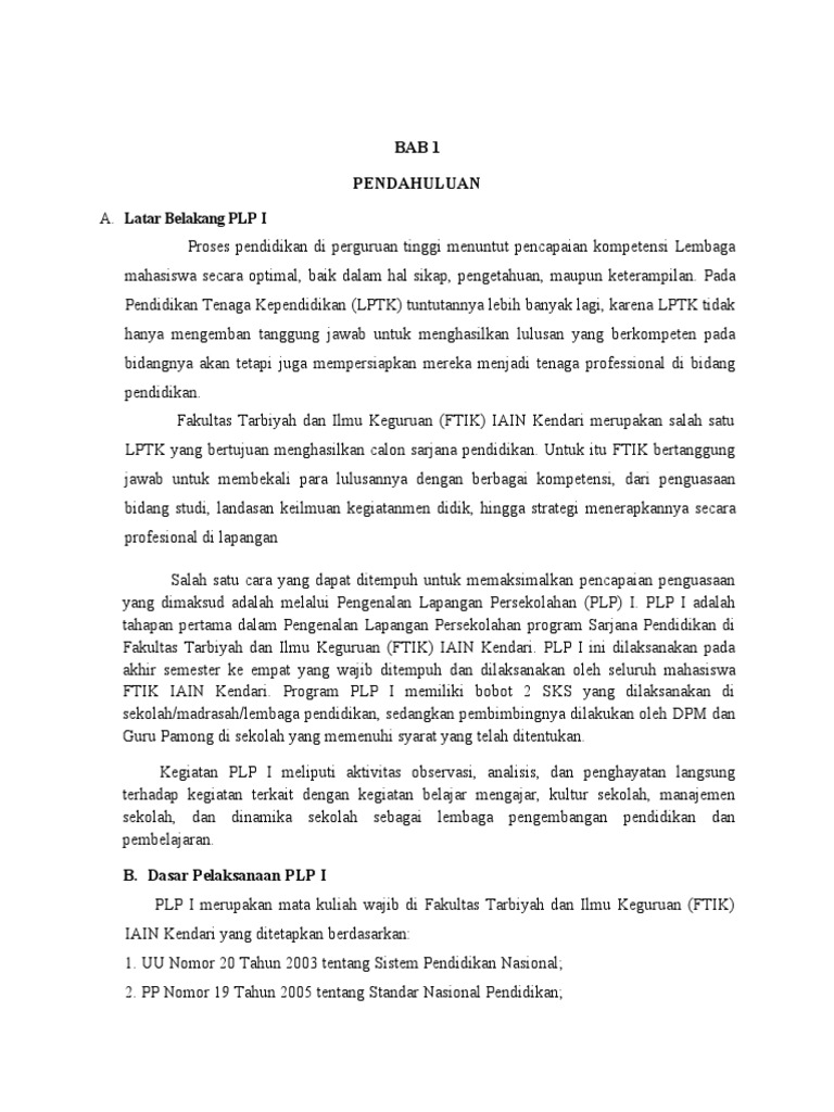 Laporan PLP 1 Iffah | PDF