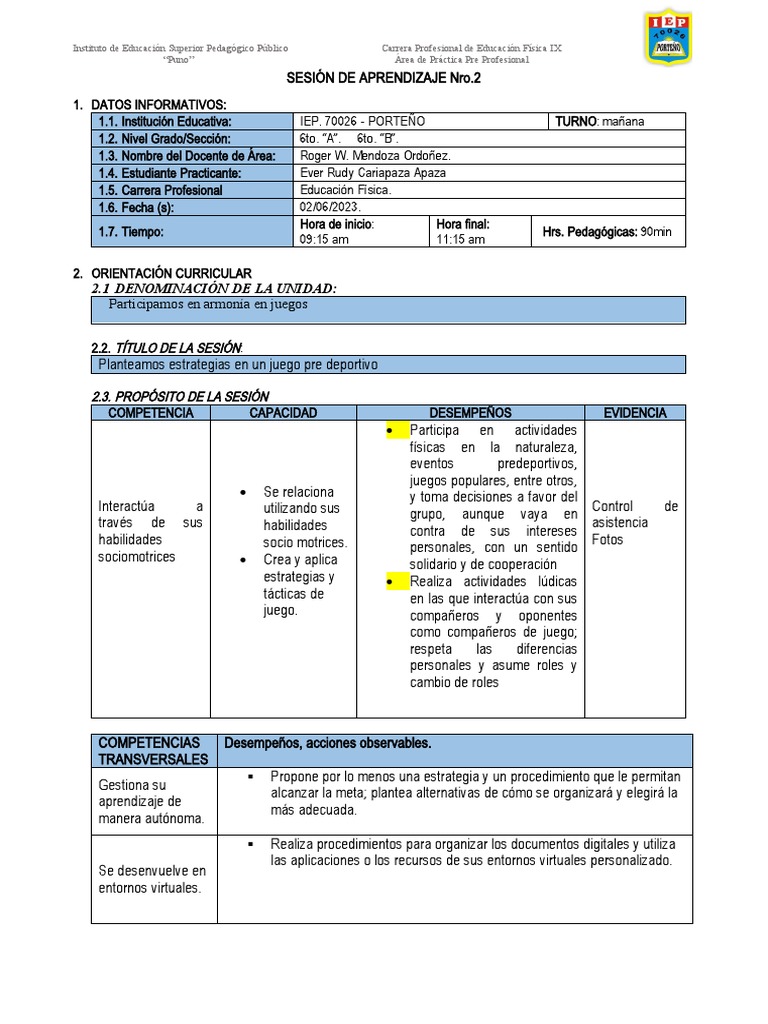 Sesion de 6to A y 6to B 02-06-2023 | PDF | Aprendizaje | Evaluación Sesion de 6to A y 6to B 02-06-2023 | PDF | Aprendizaje | Evaluación