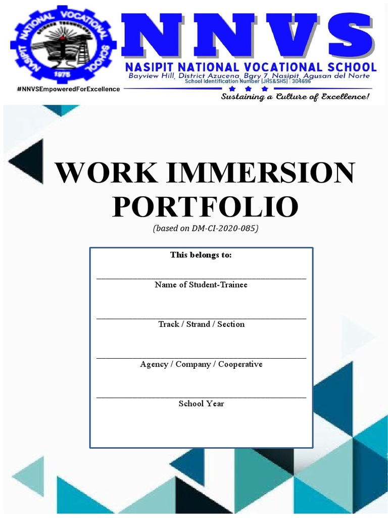 Work Immersion Portfolio Guide | PDF | Job Interview | Teachers