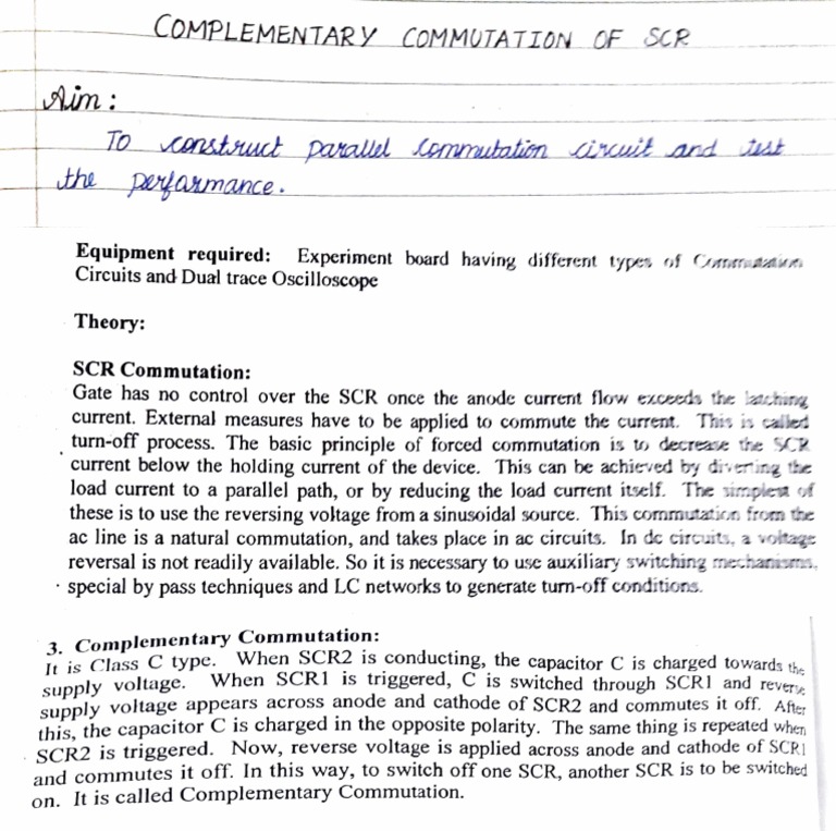 Commutation Of Scr Exp1 Pdf Science And Mathematics