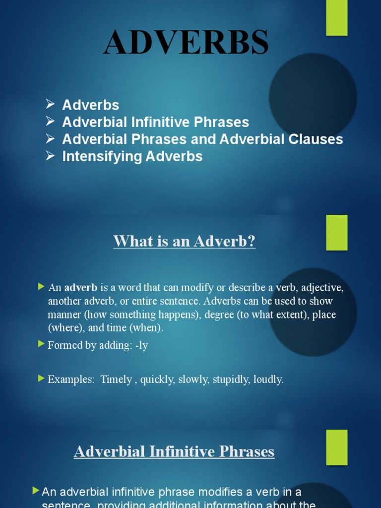 Adverbial Phrases and Adverbial Clauses | PDF | Adverb | Grammar