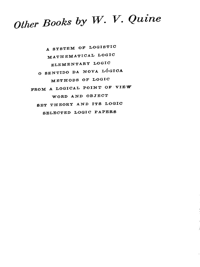 (W. v. Quine) The Ways of Paradox and Other Essays | PDF