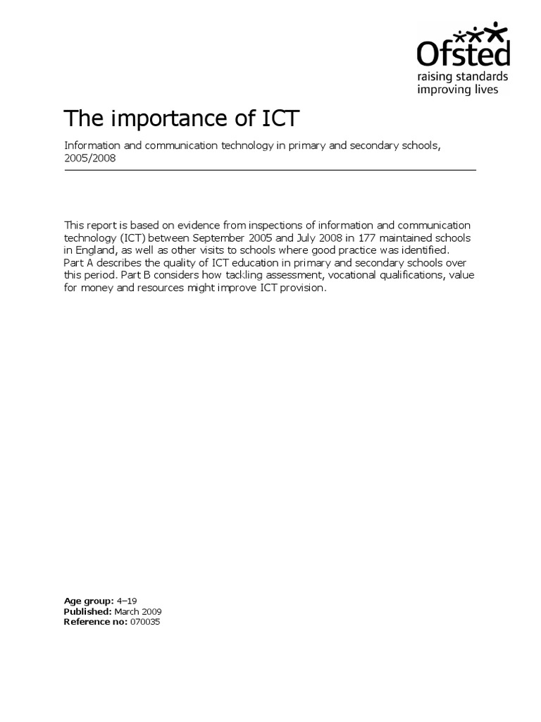 The Importance of ICT | PDF | Educational Technology | Information And ...