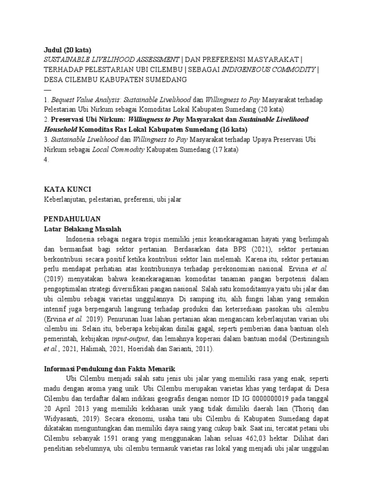 Summary PKM RSH - Ubi Cilembu | PDF