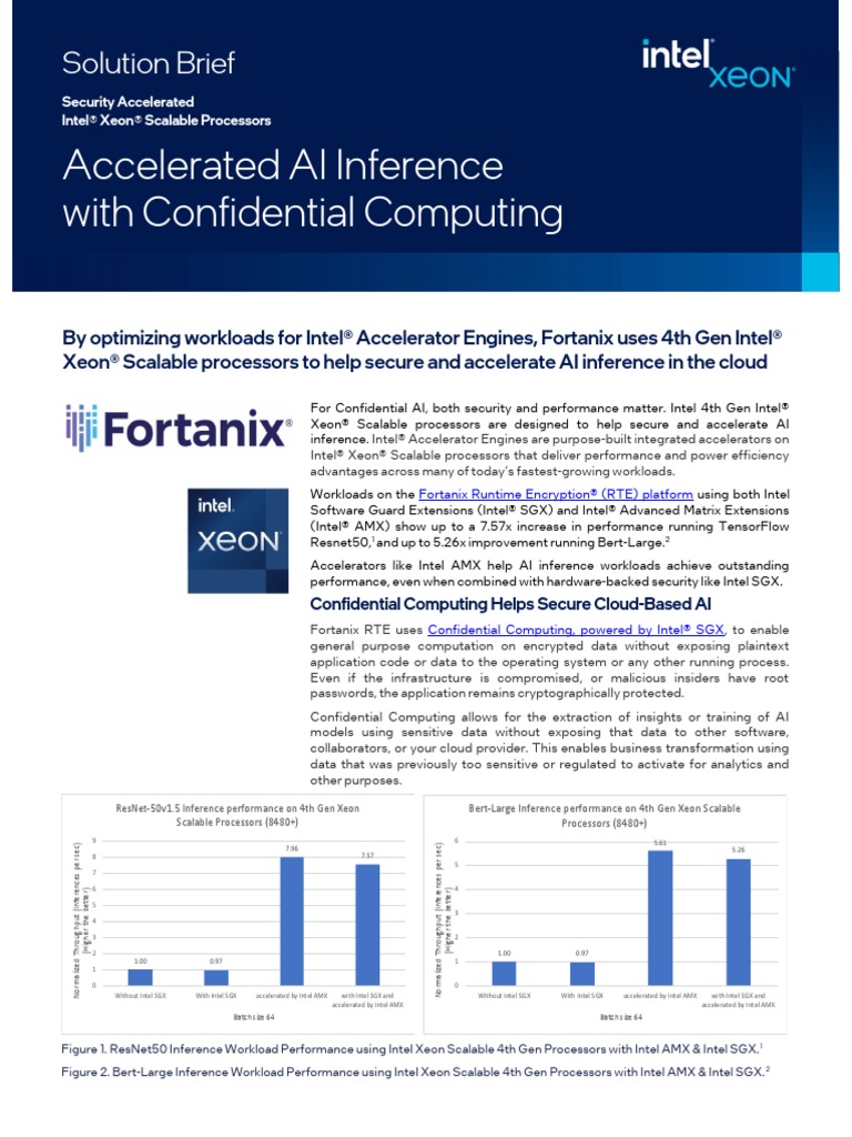 Accelerated Ai Inference With Confidential Computing Fortanix Solution Brief | PDF | Cloud ...