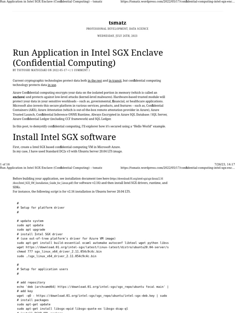Intel SGX Enclave App Setup Guide | PDF | Computer Engineering | Computing