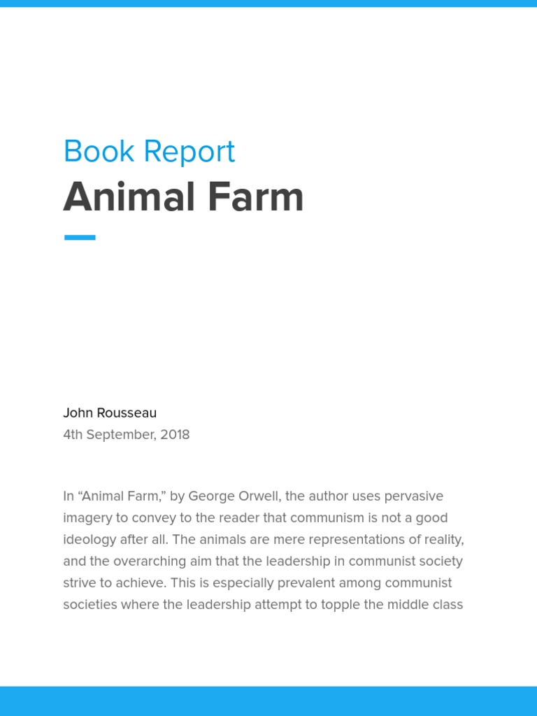 Animal Farm by George Orwell Book Report | PDF | General Fiction