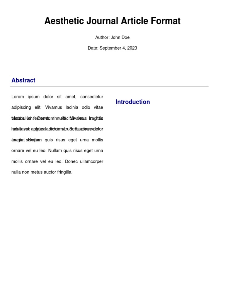 Journal Article Format Elsevier Style | PDF