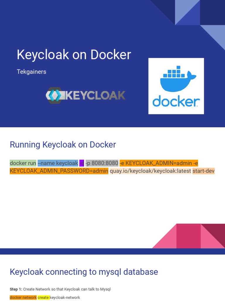 Keycloak Docker Setup Guide | PDF