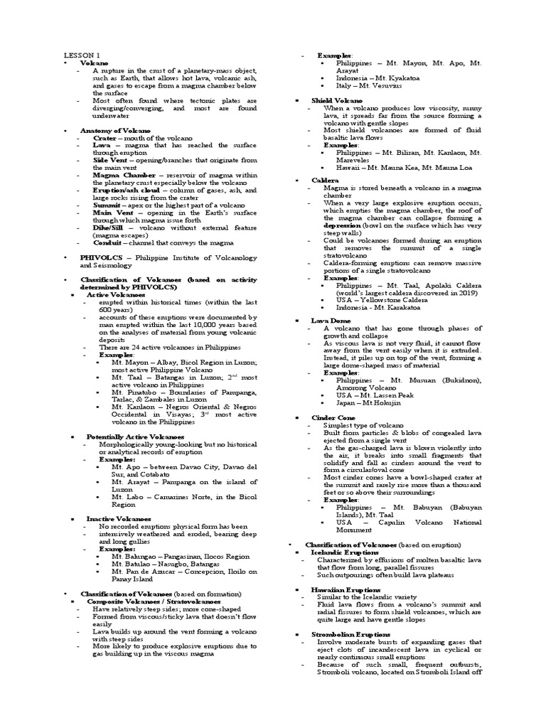 Grade 9 Science Reviewer | PDF | Plate Tectonics | Volcano