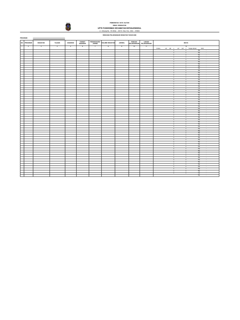 Format RPK Dan Jadwal Tahunan | PDF