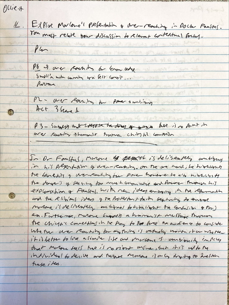 Explore Marlowe S Presentation Of Over Reaching Pdf