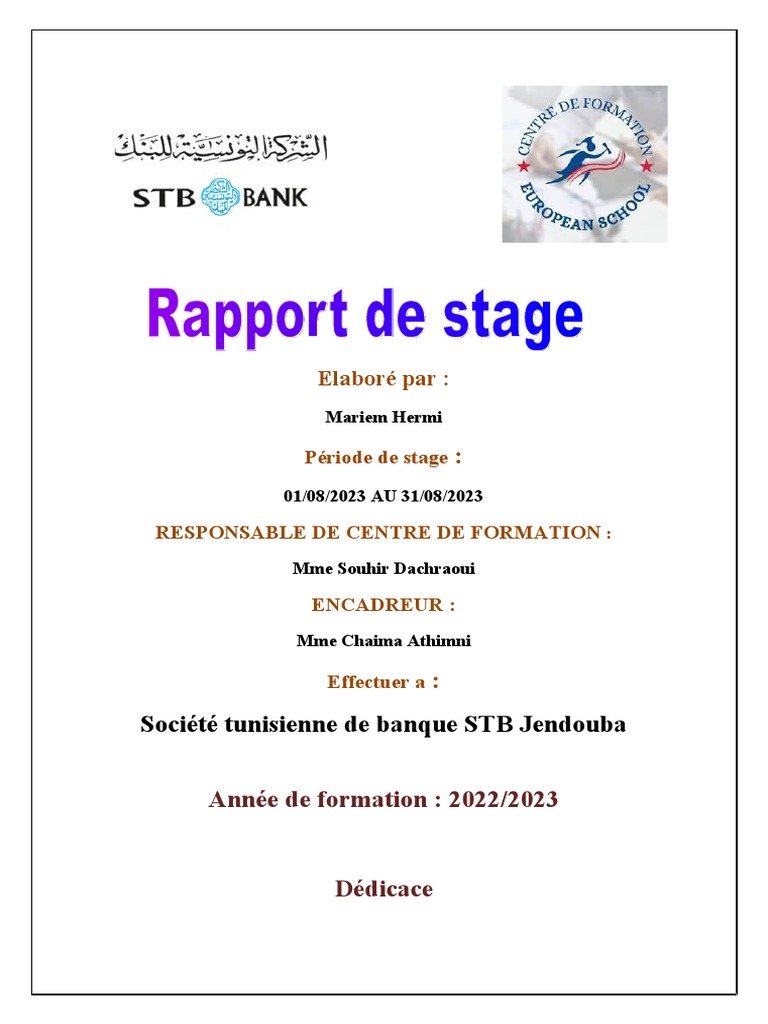 Rapport de Stage N 2 | PDF | Banques | Chèque