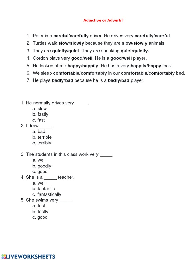 Adjective or Adverb 2 | PDF