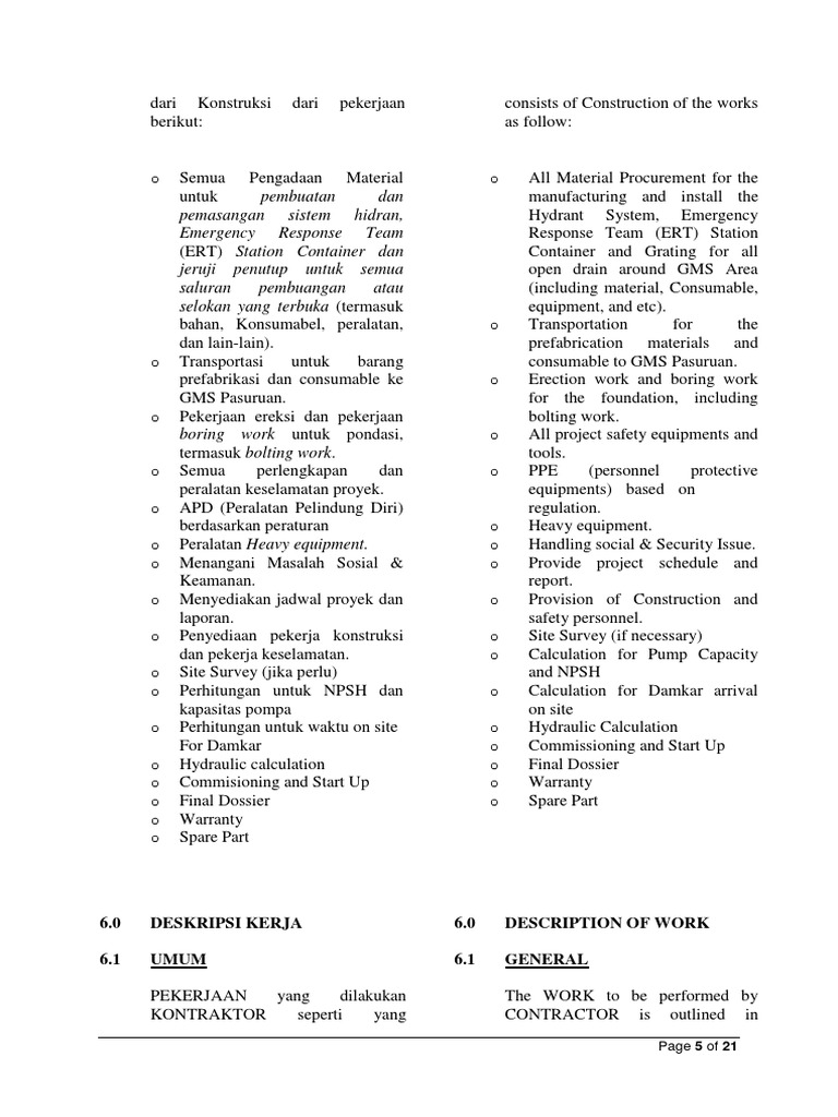 Brief Scope of Work Hydrant System | PDF | Engineering