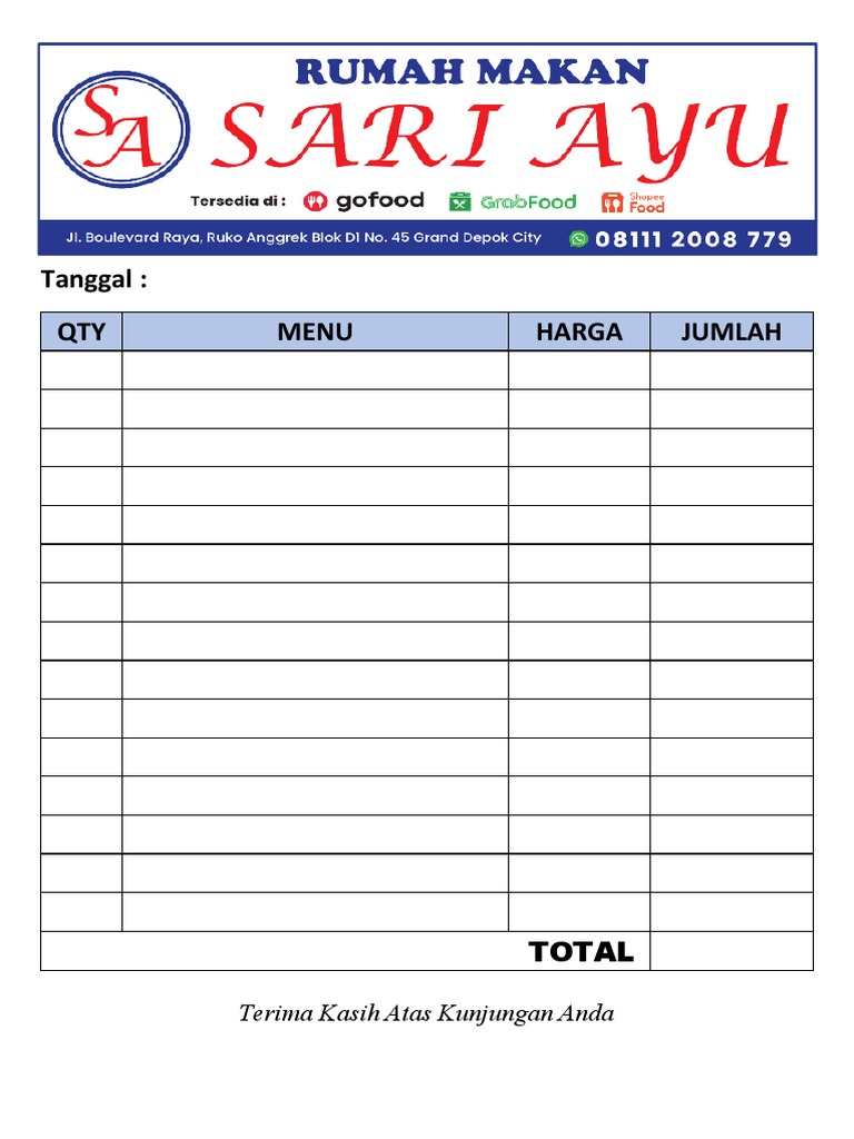 Nota Rumah Makan | PDF