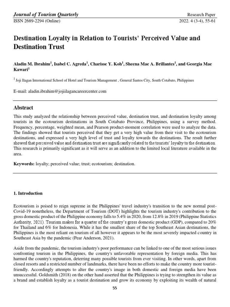 Destination Loyalty | PDF | Survey Methodology | Tourism