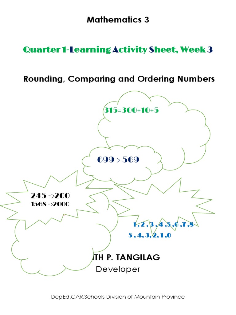 Math 3.G3Q1W3-Rounding, Comparing and Ordering Numbers | PDF ...