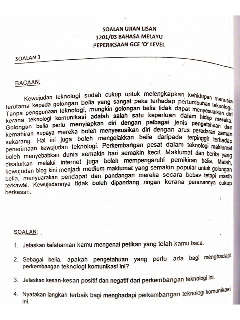 Okt - Nov 2015 Ujian Lisan | PDF