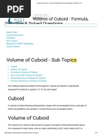 Volume of Cube and Cuboid Worksheet | PDF | Length | Volume