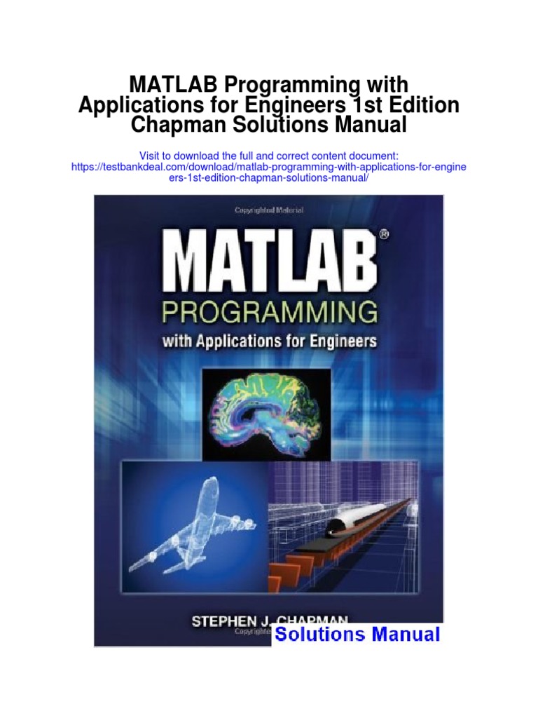 Matlab Programming With Applications For Engineers 1st Edition Chapman ...