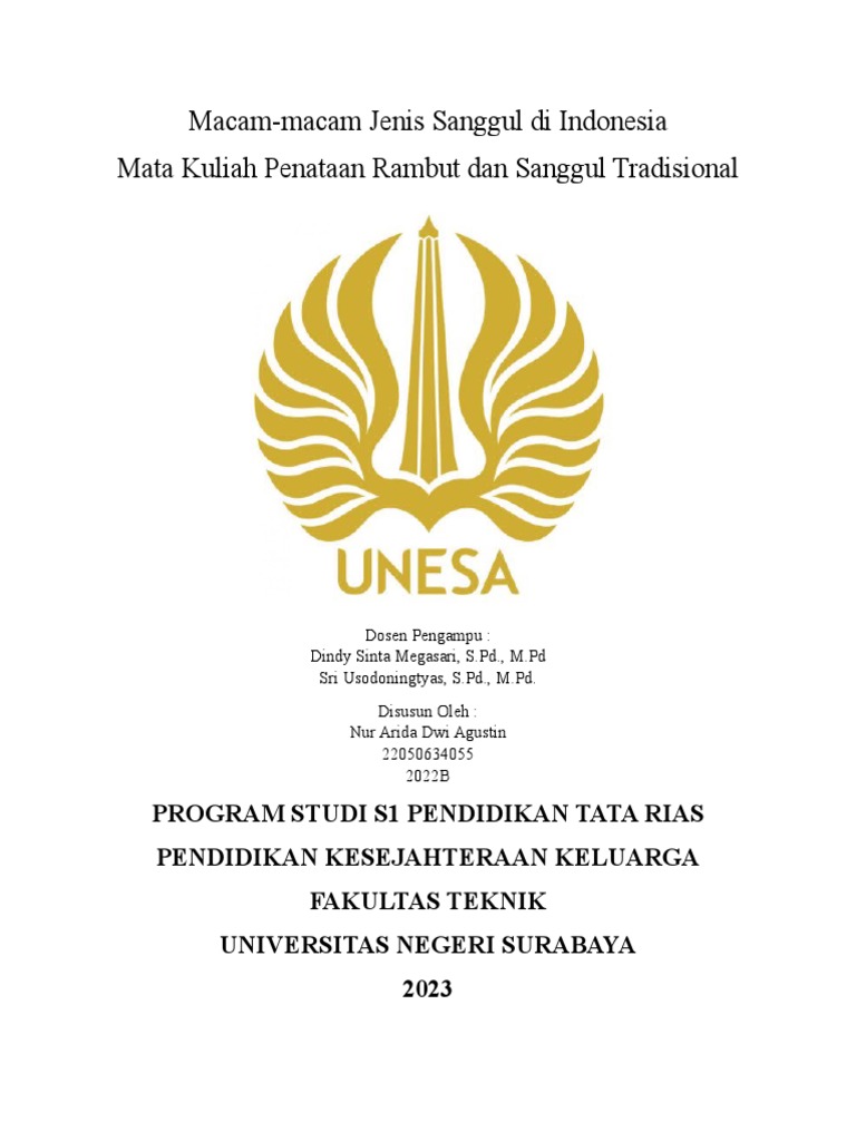 Jenis Sanggul Tradisional Indonesia | PDF