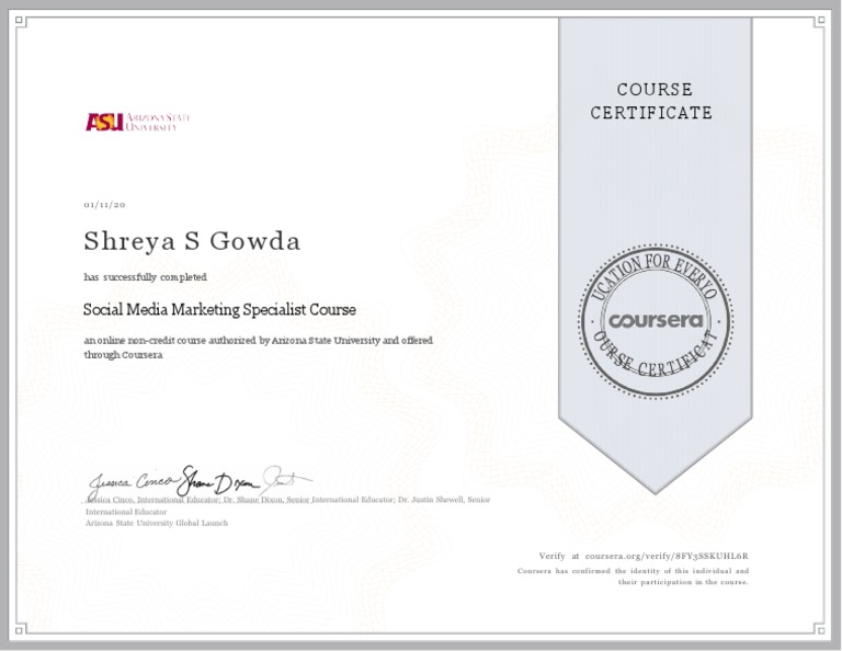 Coursera Certificate PDF | PDF