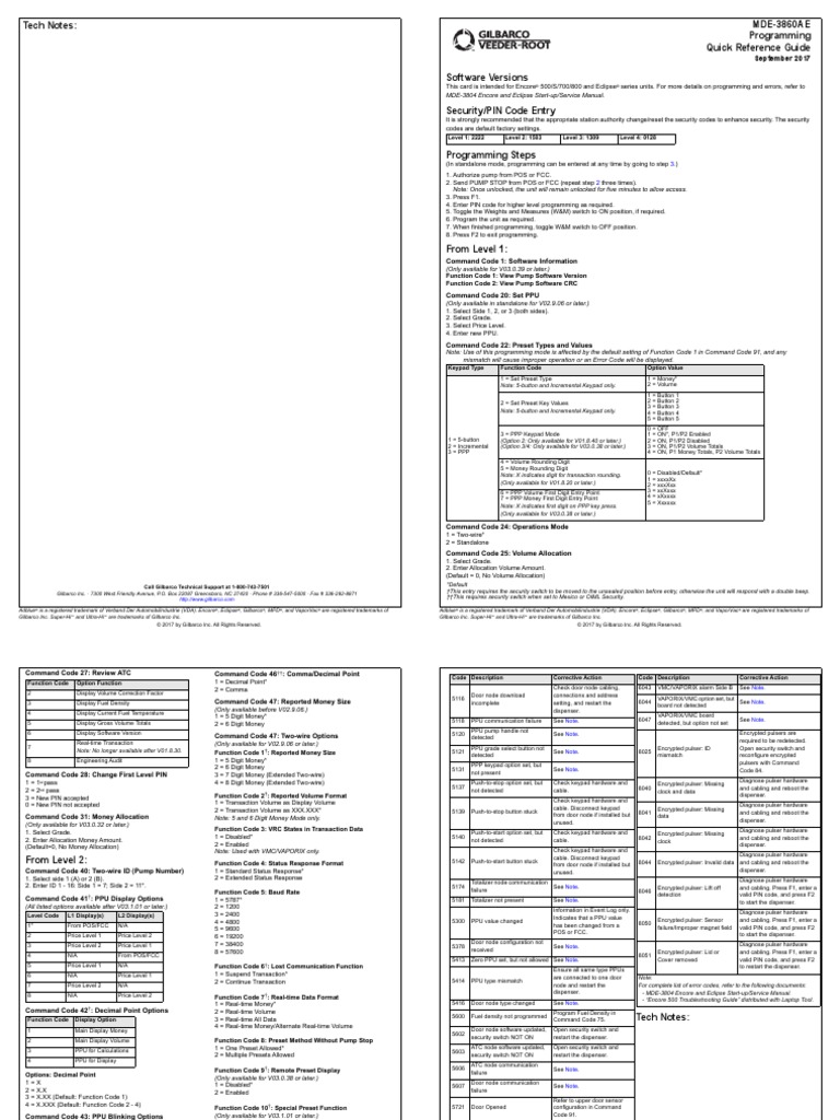MDE-3860AE Encore Programming Quick Reference Card Sep 2017-Unlocked | PDF | Personal ...