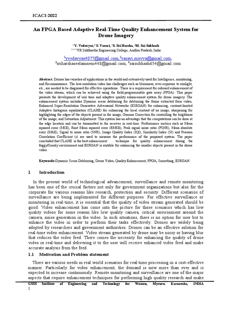 An Fpga Based Adaptive Real Pdf Field Programmable Gate Array Unmanned Aerial Vehicle