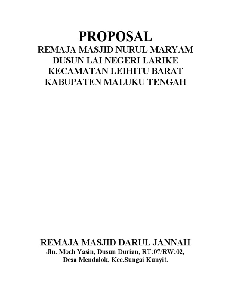 Proposal Remas | PDF