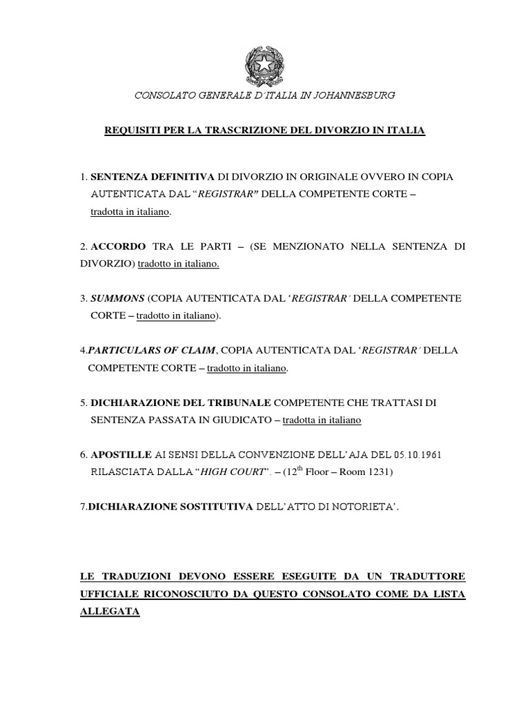Divorzio Requis. | PDF