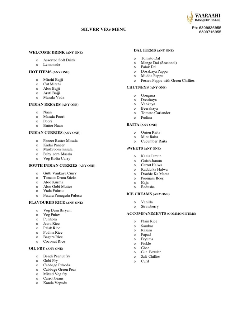 Veg Menu Cards New | PDF | Indian Cuisine | Western Cuisine