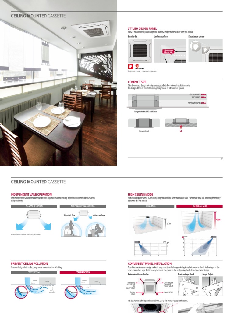 LG Cassette AC Catalogue | PDF | Fuse (Electrical) | Engineering Thermodynamics