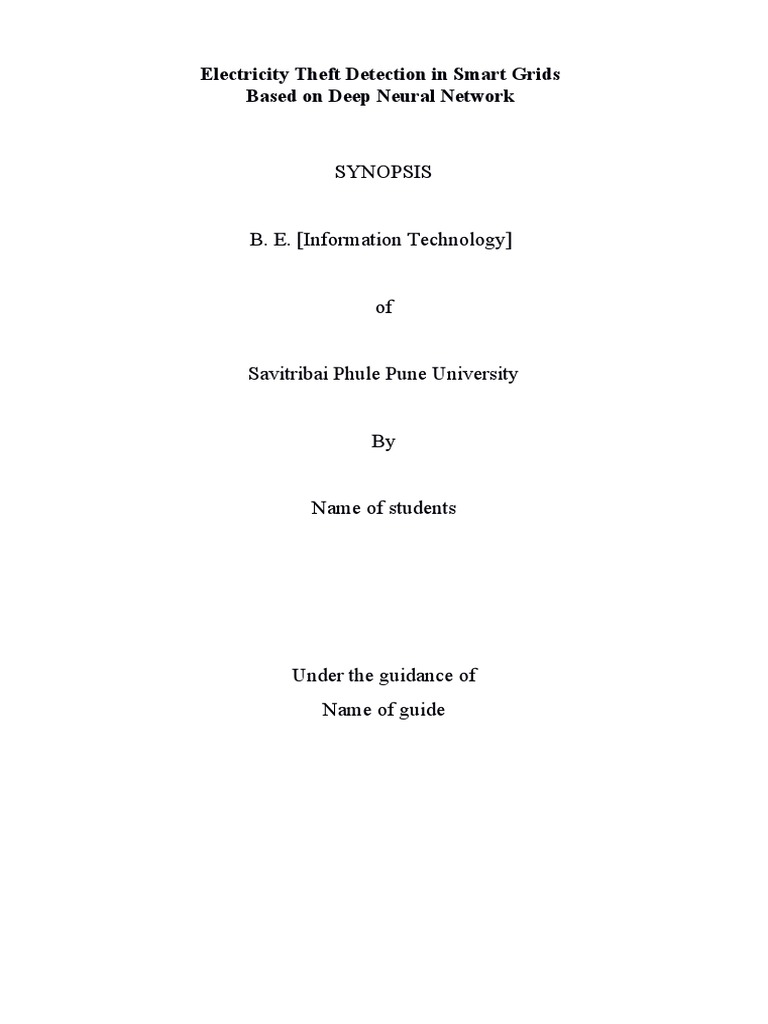 Project Synopsis | PDF | Deep Learning | Smart Grid Project Synopsis | PDF | Deep Learning | Smart Grid