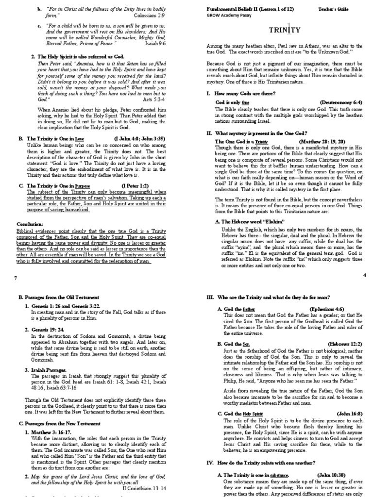 2 Trinity Pdf Trinity God The Father