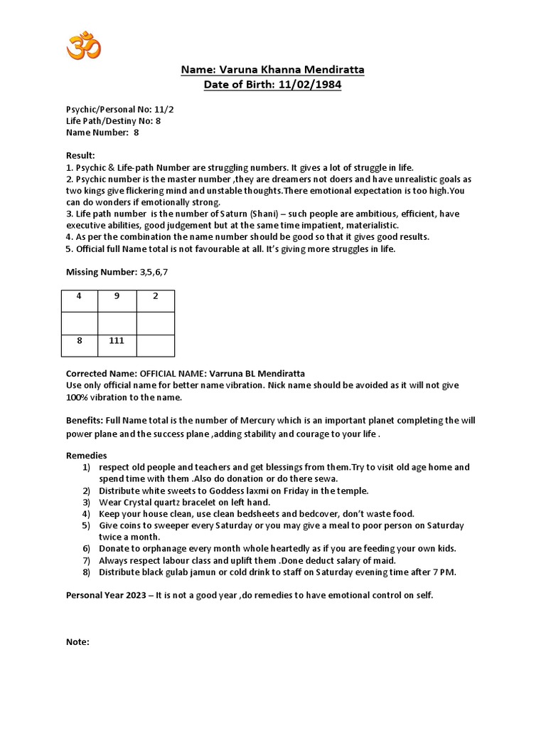 Varuna Document | PDF