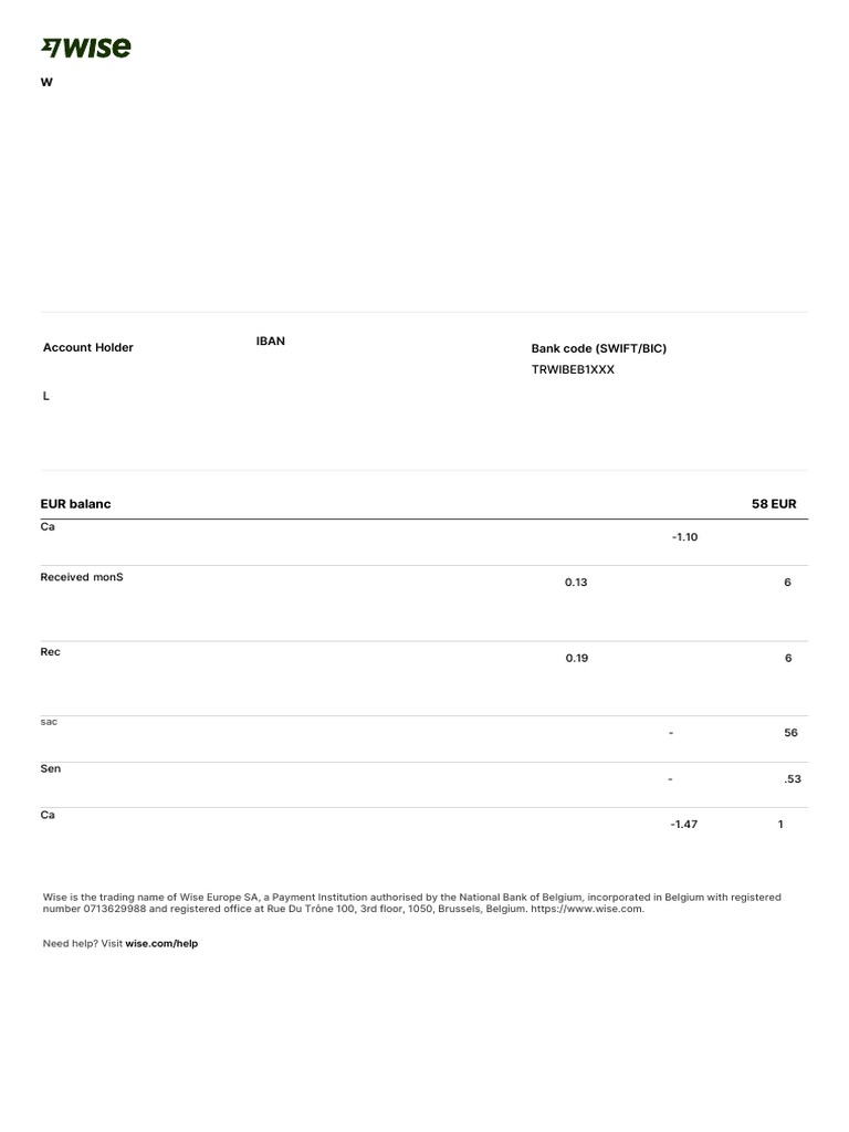 L Trwibeb1Xxx: EUR Balanc 58 EUR | PDF