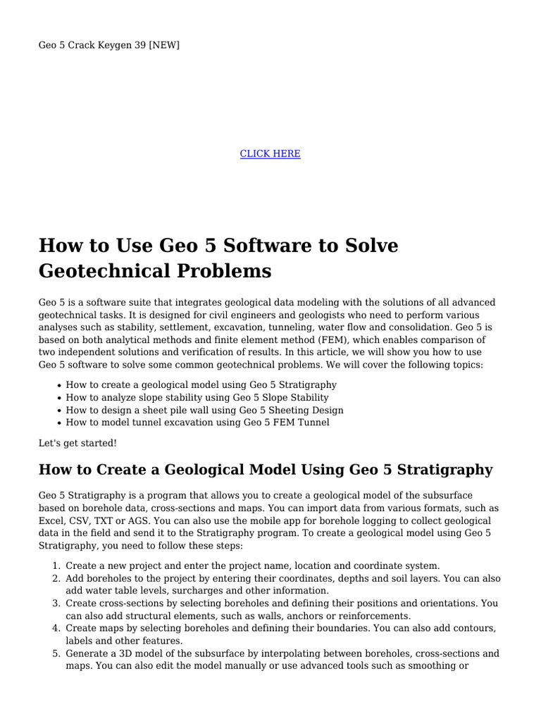 Geo 5 Software Usage Guide | PDF | Geotechnical Engineering | Civil ...