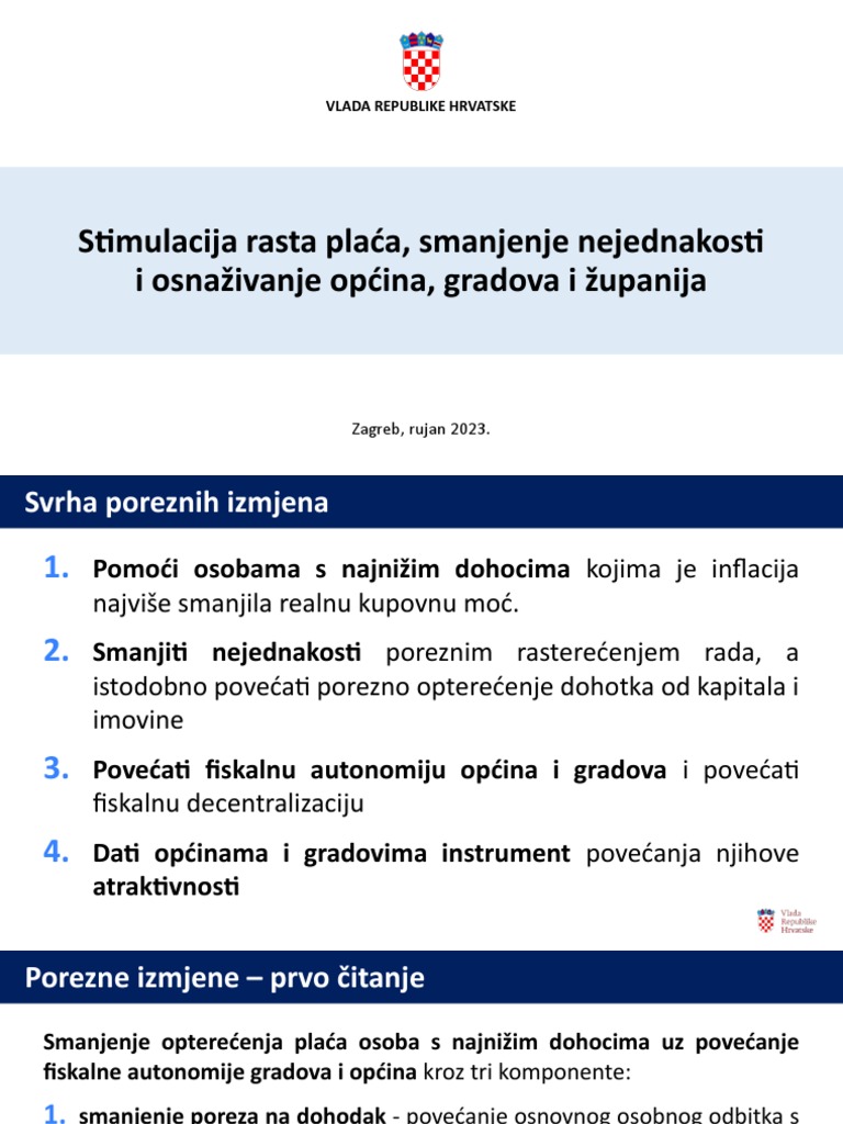 Stimulacija Rasta Plaća, Smanjenje Nejednakosti I Osnaživanje Općina ...