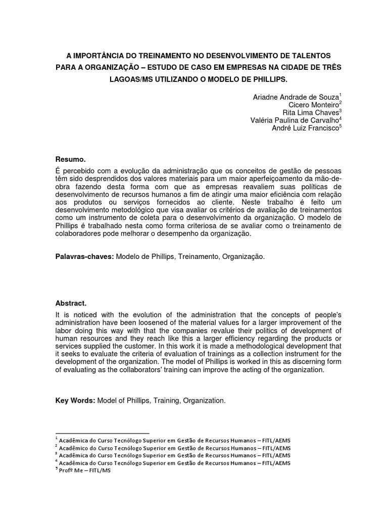 A Importancia Do Treinamento e Desenvolvimento de Talentos - Artigo ...